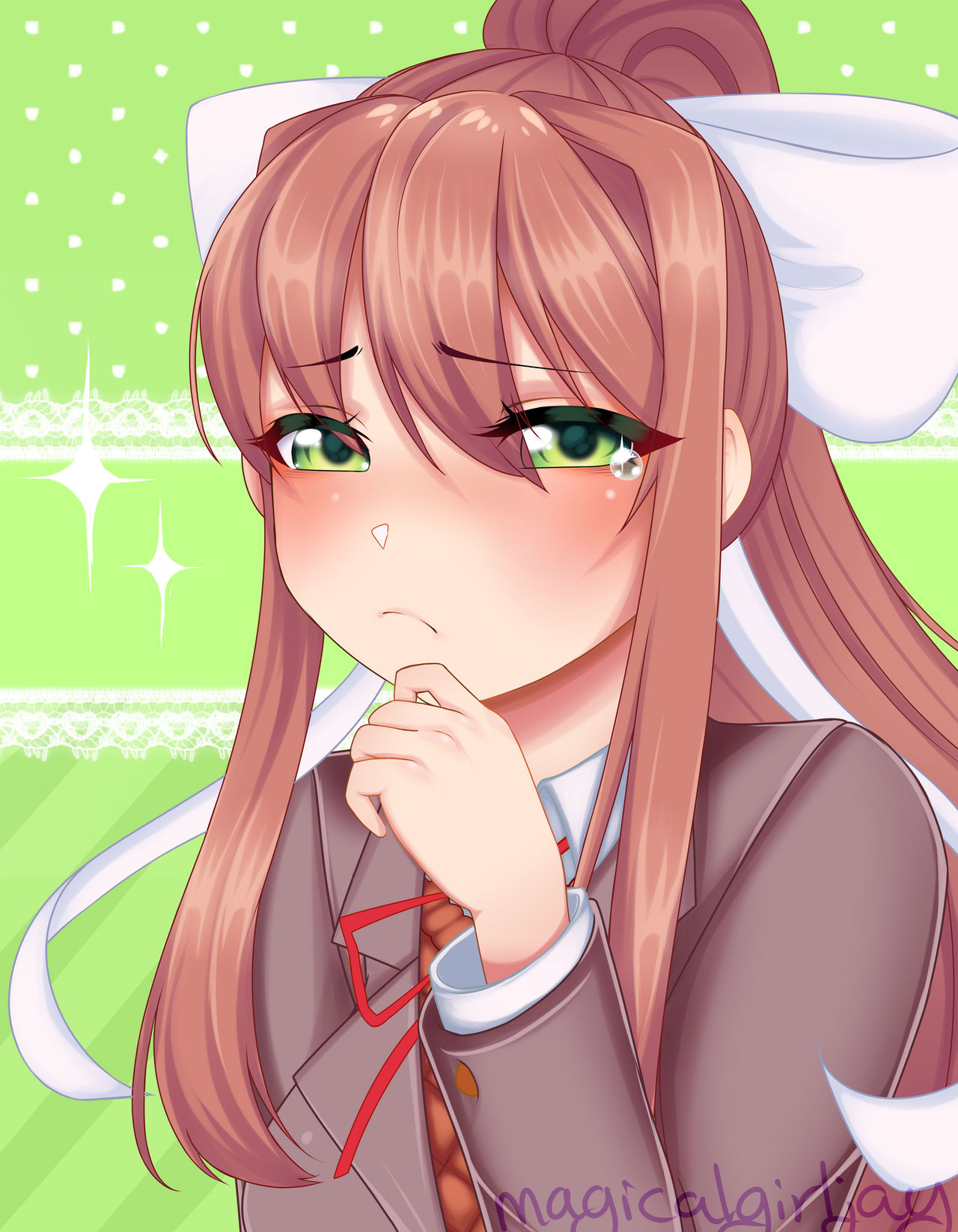 Just Monika Crying By Callmememez On Deviantart