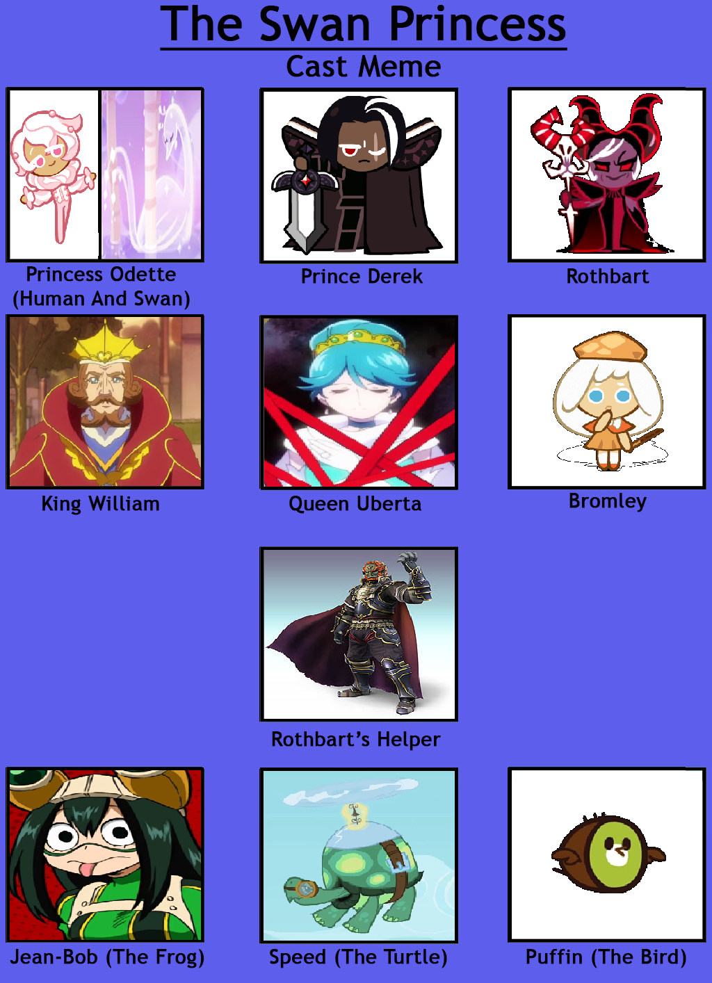 The Swan Prince The Swan Princess Cast Meme By Blaze On Fire On Deviantart