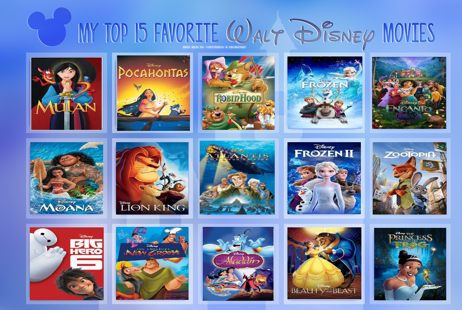 My Top 15 Favorite Disney Movies By Sissycat94 On Deviantart