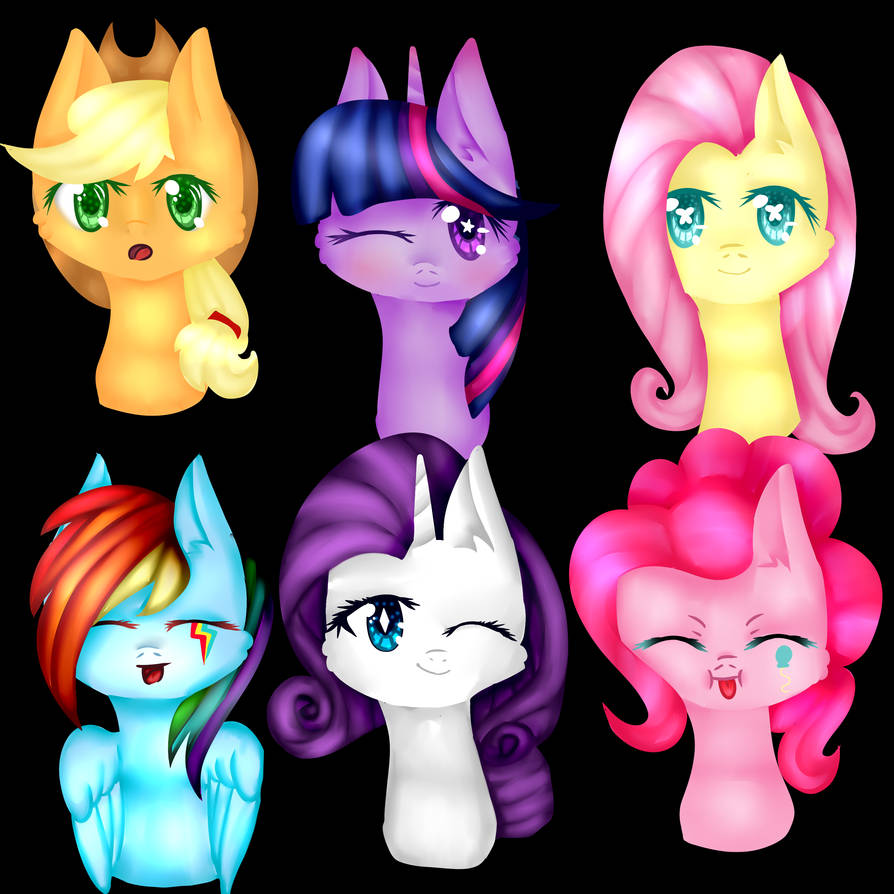 Mane Six Head Chibis by TheWaterMelonFire on DeviantArt Mane Six Head Chibis by TheWaterMelonFire on DeviantArt