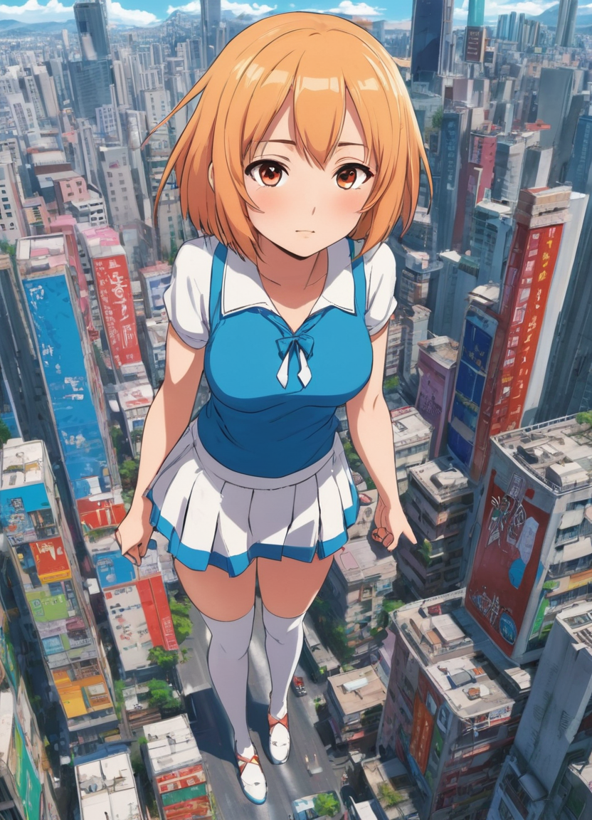 Giantess Anime Girl In A Shrunken City By Dengts On Deviantart