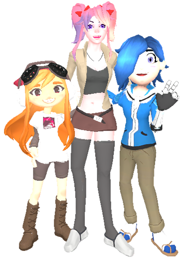 Meggy Saiko And Tari Smg4 Girls Render By Supermario231a On