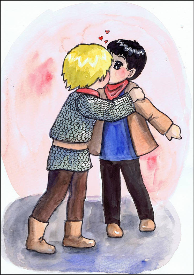 Kissing Merlin Arthur Chibis By Cartoonleo On Deviantart