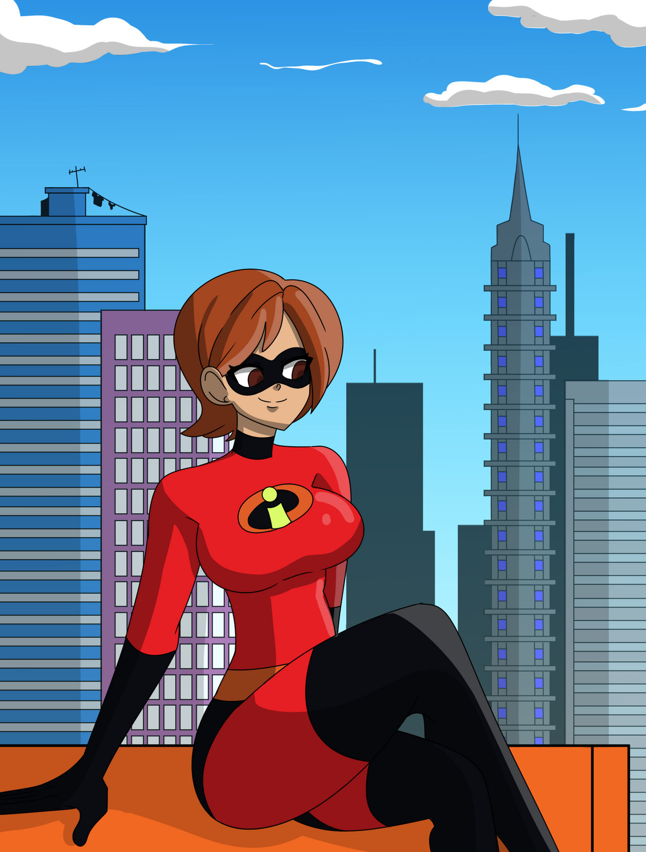 Elastigirl Looking The City Open Commisions By Cloudherostrike On