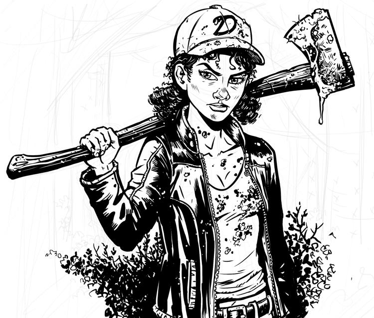 Older Clementine Walking Dead Commission Wip By Kr Whalen On Deviantart
