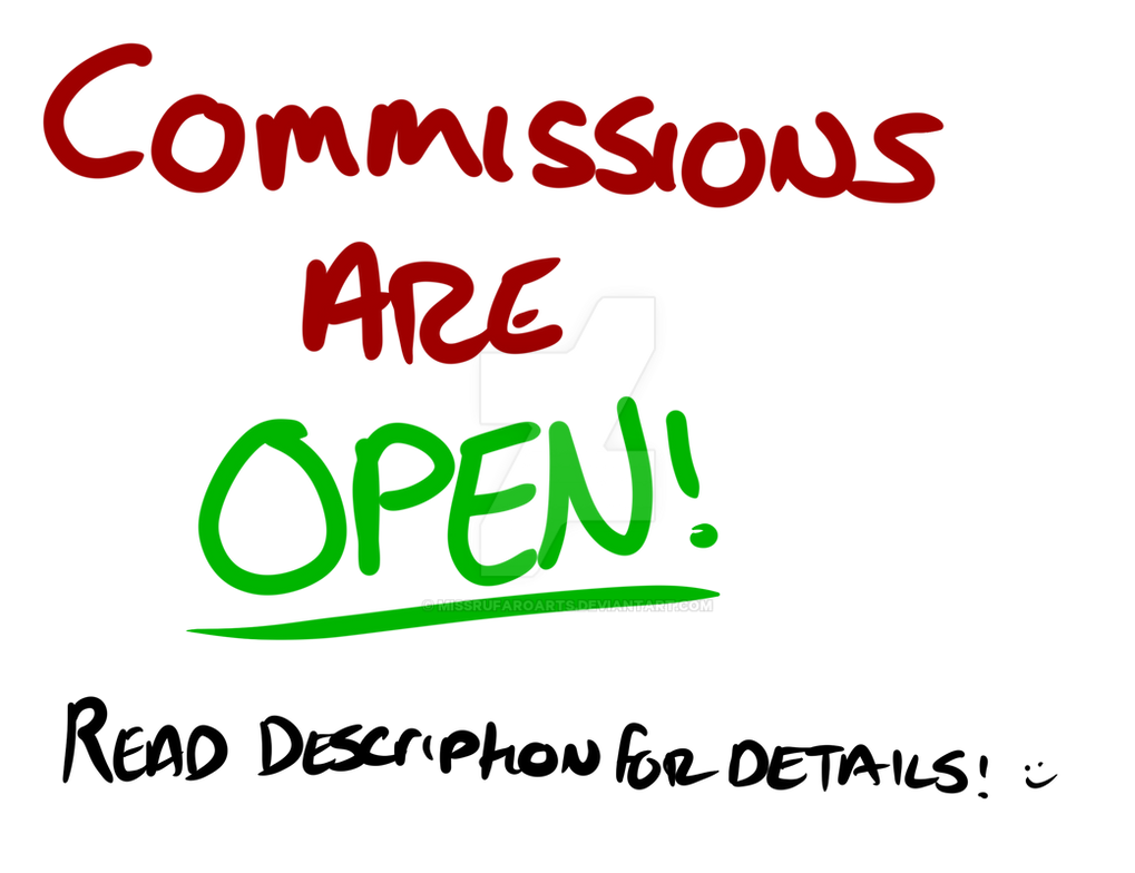 Commissions OPEN! - Emergency, read desc by MissRufaroArts on DeviantArt Commissions OPEN! - Emergency, read desc by MissRufaroArts on DeviantArt
