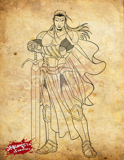 Knight Elf_Line art by debuhista on DeviantArt Knight Elf_Line art by debuhista on DeviantArt