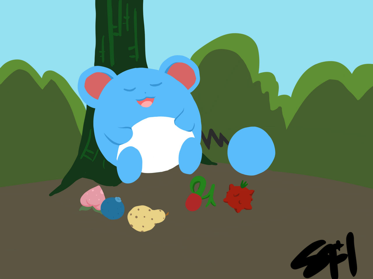 Pokemon Marill By Sacredhaechi On Deviantart