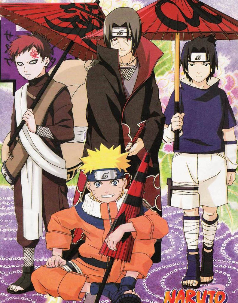 Itachi, Gaara, Sasuke, Naruto by Ahiru-Kun76 on DeviantArt