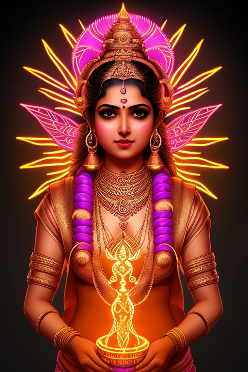 Cyberpunk Indian God Lakshmi Intricate Trending By Stars Collide On