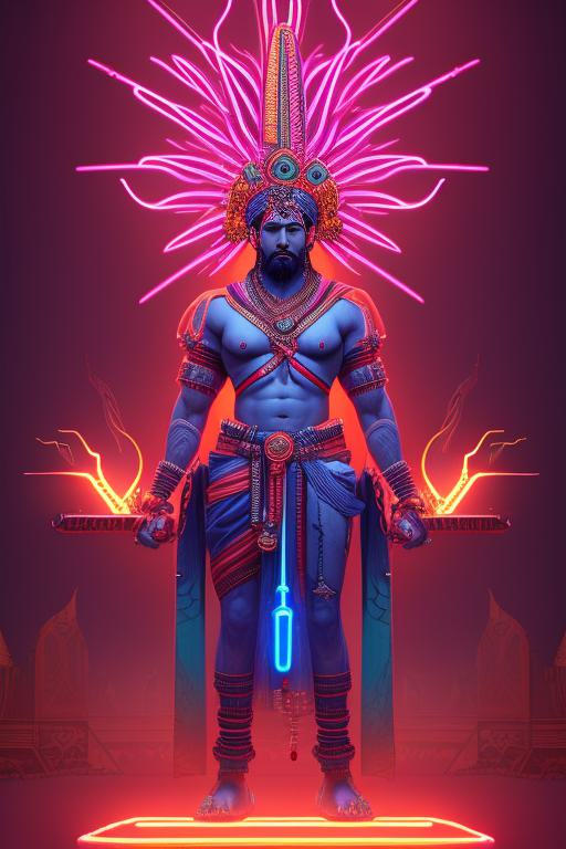 Cyberpunk Indian God Raam Intricate Trending In By Stars Collide On
