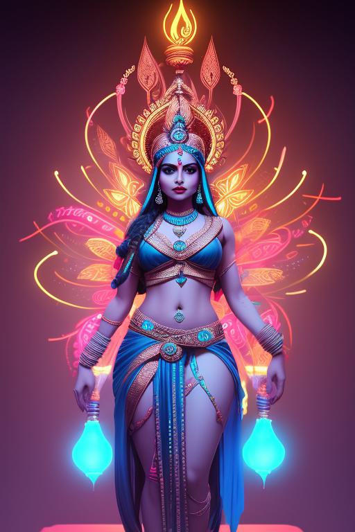 Cyberpunk Indian Goddess Kaali Intricate Trendin By Stars Collide On