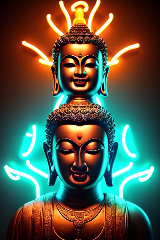 Cyberpunk Indian God Buddha Intricate Trending I By Stars Collide On