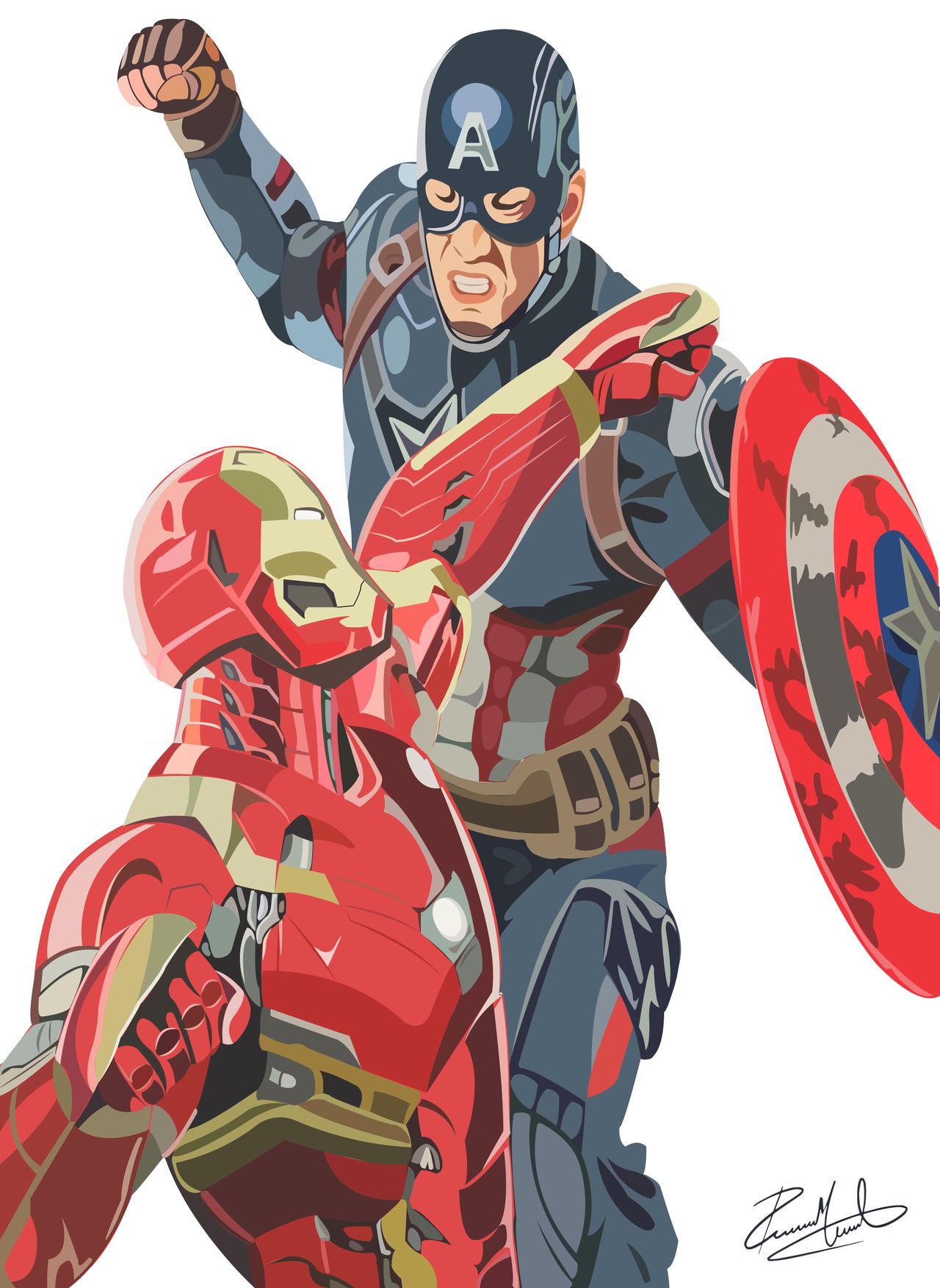 Captain America Vs Iron Man Fanart In Vectors By Rishmellow On Deviantart