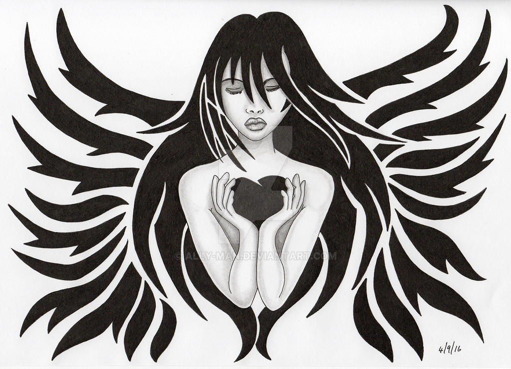 Female Tribal Angel 01 Tattoo Idea By Ally Man On Deviantart