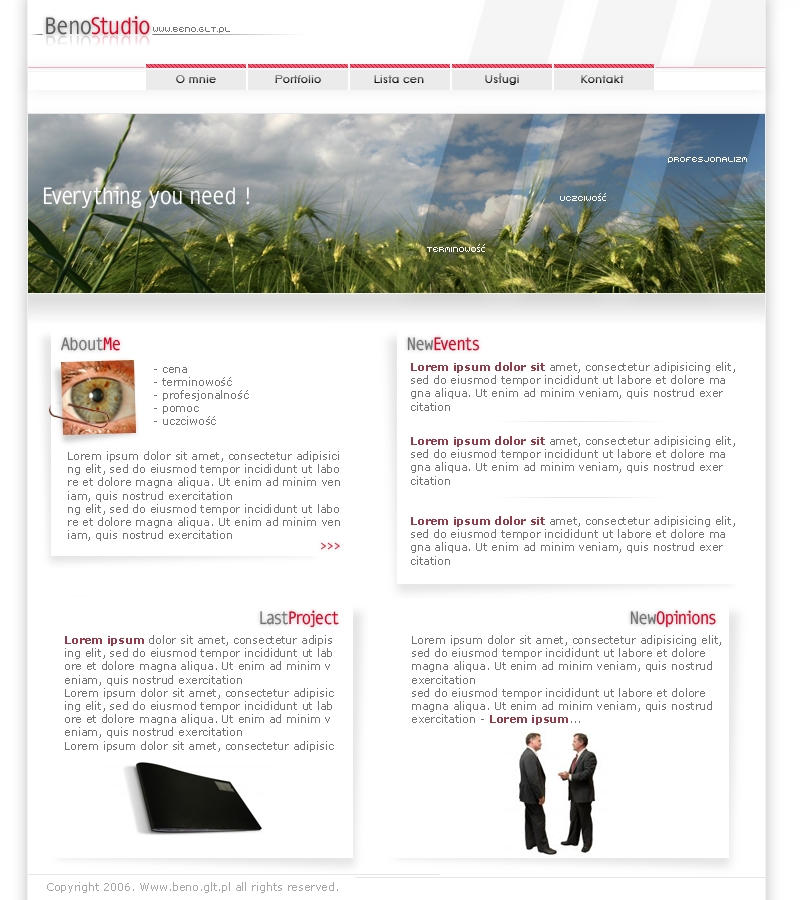Old portfolio design. by beno118 on DeviantArt