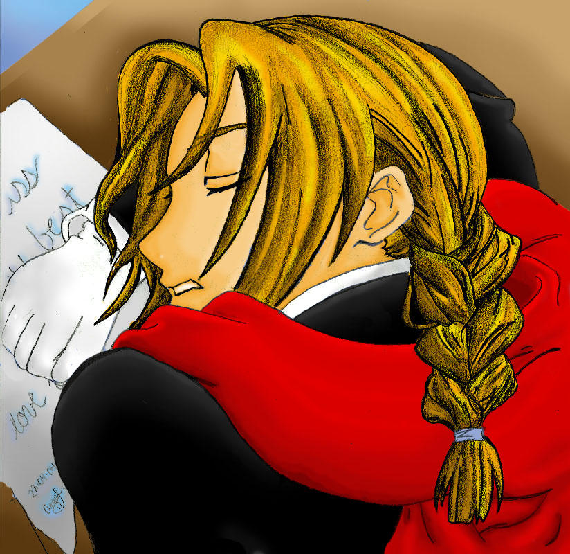 Edward Elric sleeping colored by animegirl1986 on DeviantArt