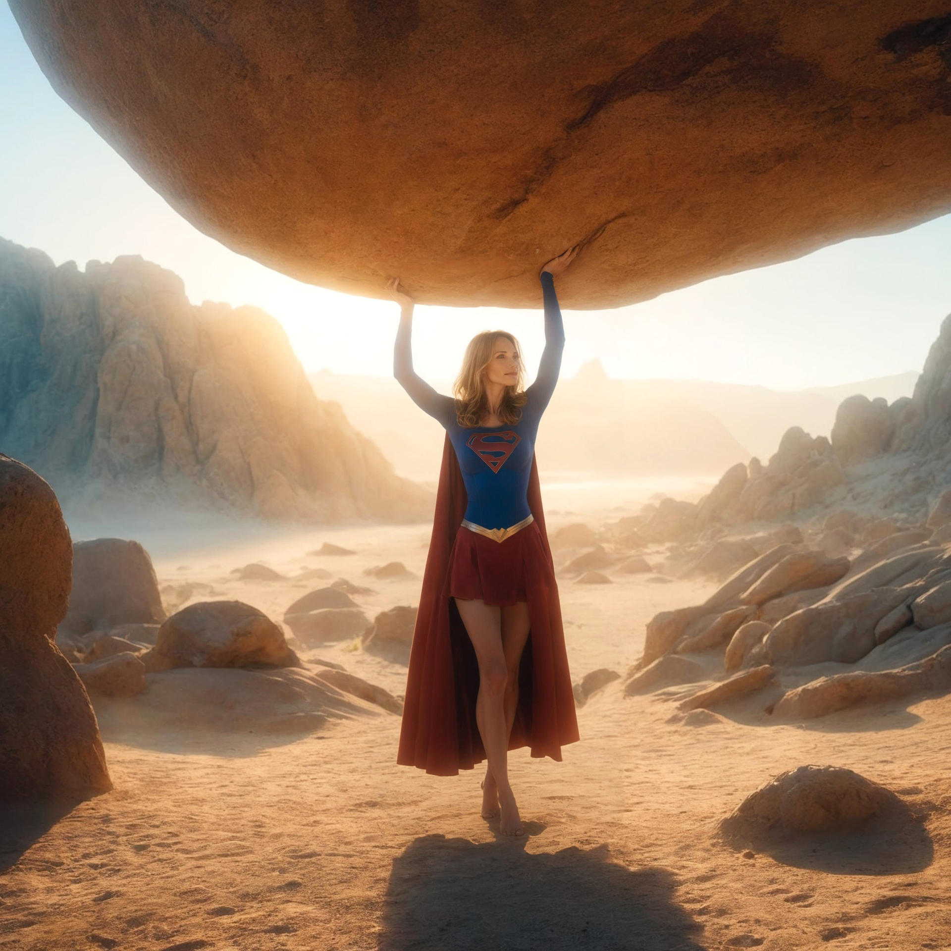 Supergirl Lifts Epic Sandstone Boulders 08 By Comingfromouterspace On