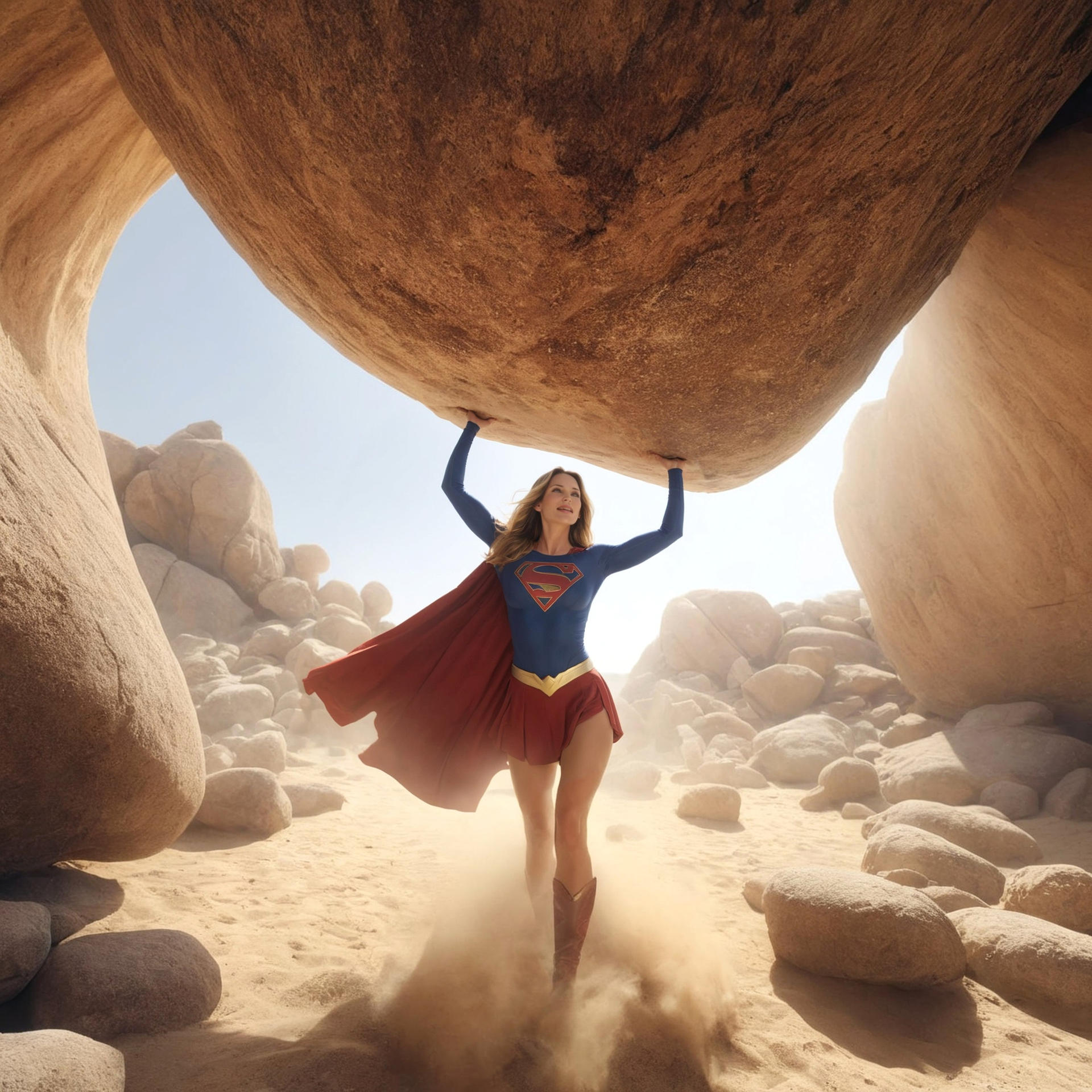 Supergirl Lifts Epic Sandstone Boulders 07 By Comingfromouterspace On Deviantart