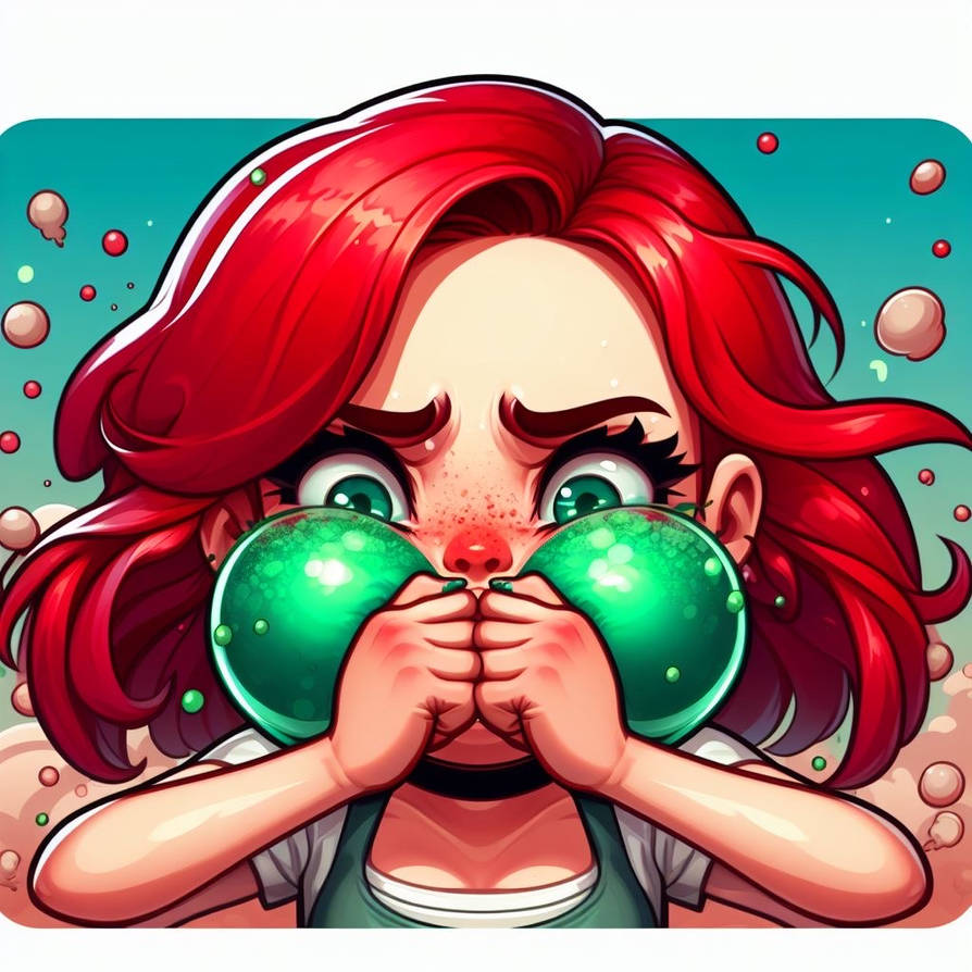Red Hair Girl Seasick Puffy Cheeks Ai Art By Alrucker On Deviantart