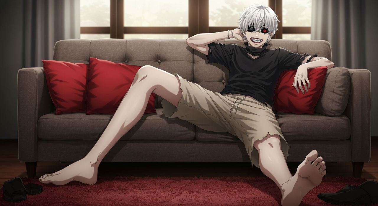 Ken Kaneki Relaxing Barefoot (19) by AIBoysGallery on DeviantArt Ken Kaneki Relaxing Barefoot (19) by AIBoysGallery on DeviantArt