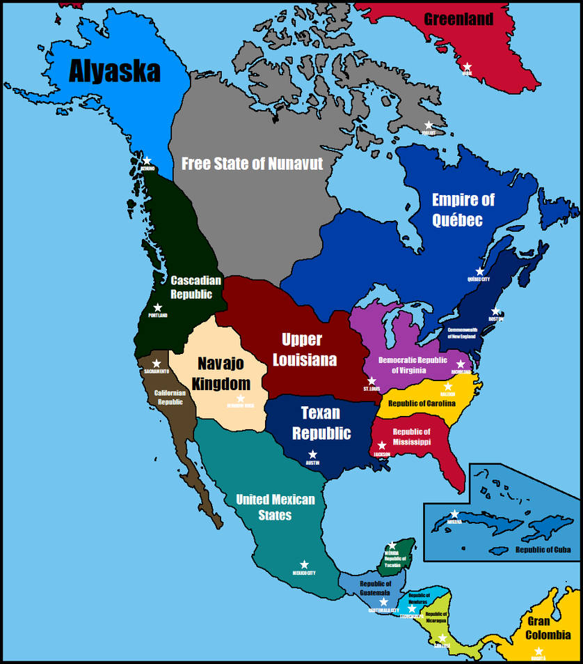 Balkanized North America by MountainDewMauiBlast on DeviantArt Balkanized North America by MountainDewMauiBlast on DeviantArt
