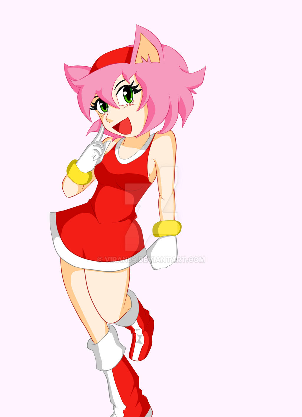 Amy Rose Anime Version Digital 2 By Viran39 On Deviantart