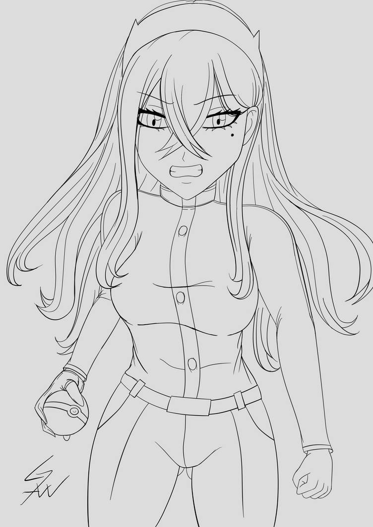 Pokemon Carmine Angry Line Art By Vand1ta On Deviantart