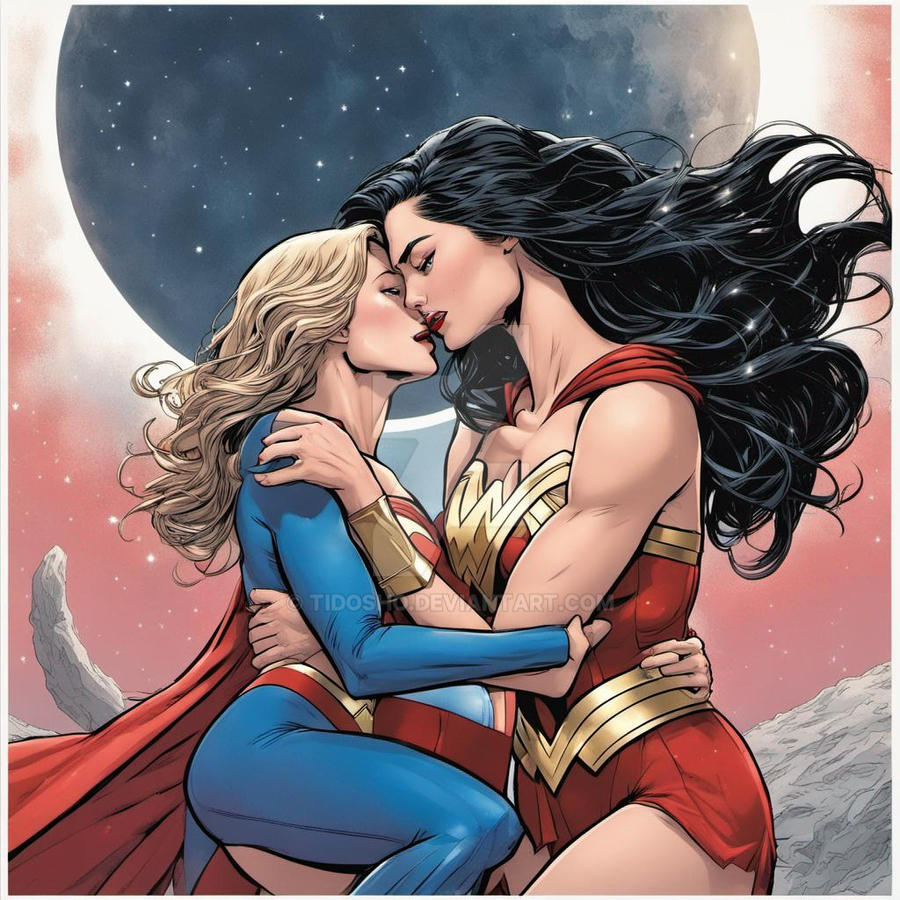 Supergirl Wonder Woman Get Close By Tidosho On Deviantart