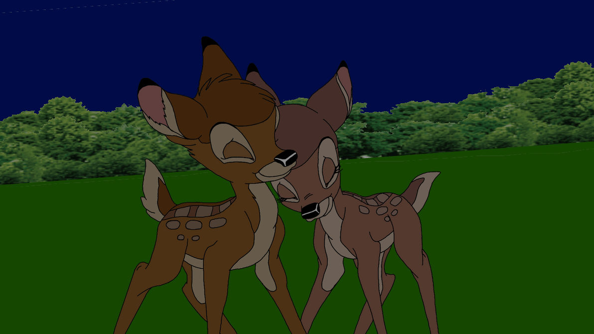Bambi And Faline Having A Nuzzle By Flyingfoxandbambi On Deviantart