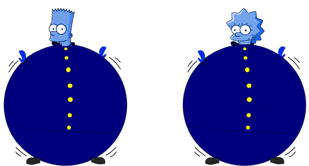 Bart And Lisa Simpson Inflated Like Blueberries By Inflationrules On Deviantart