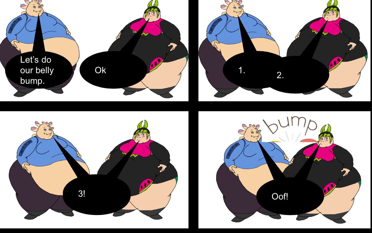 Fat Axol And Fat Melony Belly Bumping Comic By Inflationrules On Deviantart