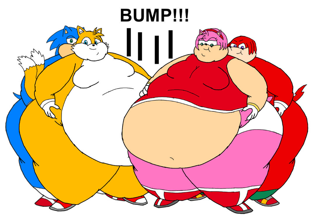 Fat Sonic And His Friends Belly Bumping By Inflationrules On Deviantart