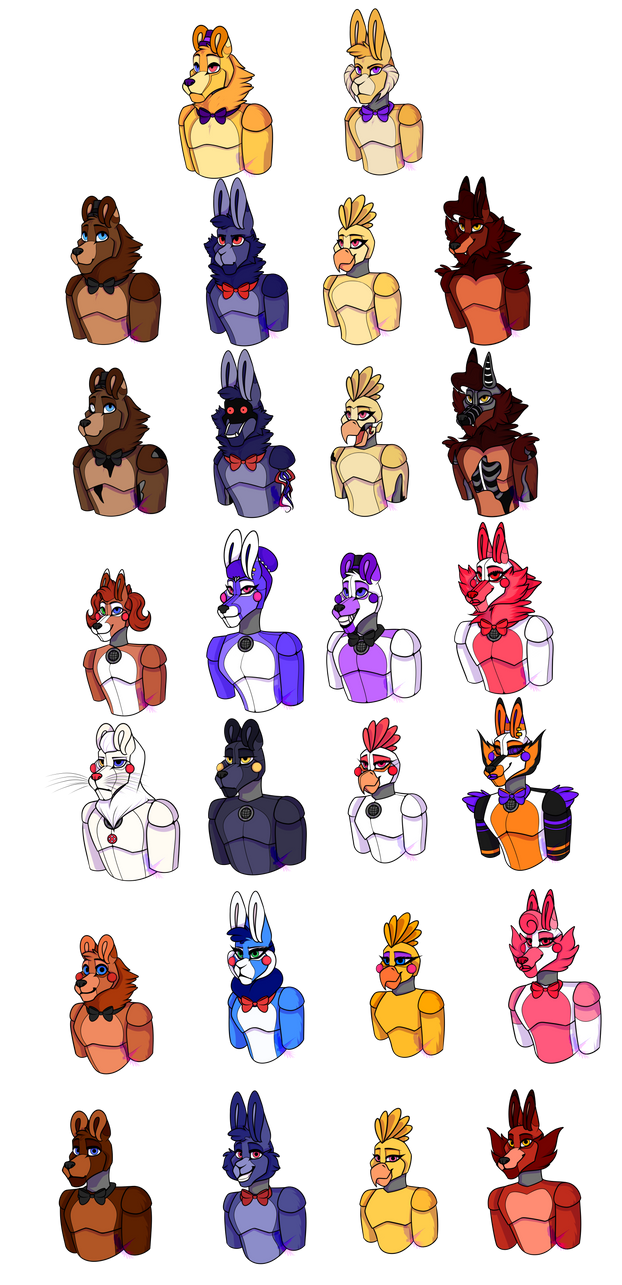 FNAF Lineup PT 1 by VixNTrix on DeviantArt FNAF Lineup PT 1 by VixNTrix on DeviantArt
