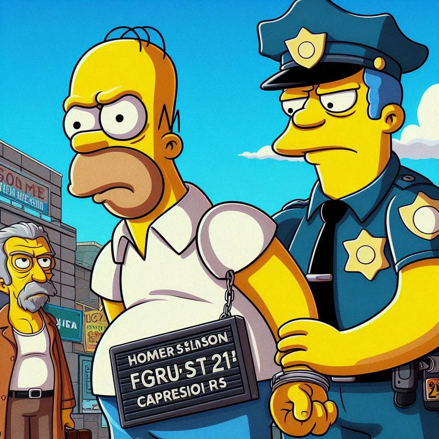 Homer Simpson Arrested By Jesse220 On Deviantart
