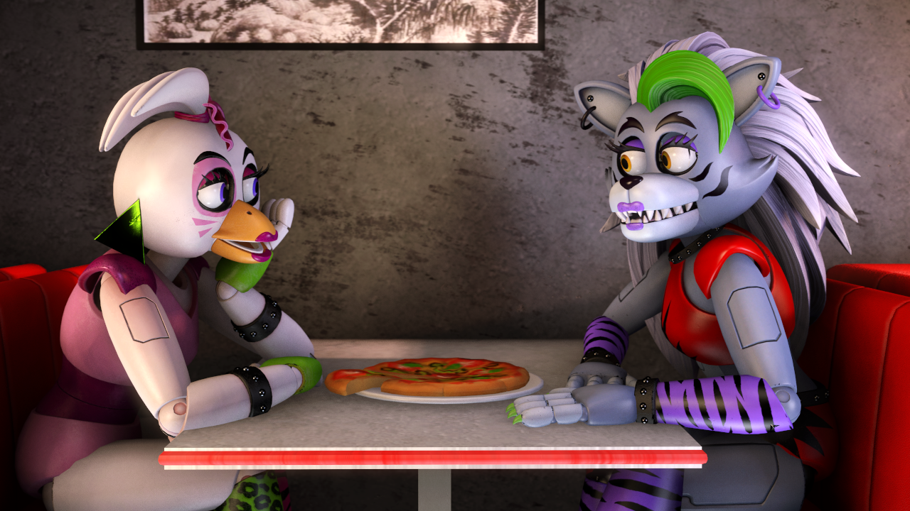 Sfmfnaf Glamrock Chica With Roxy By Ghostfoxy1955 On Deviantart