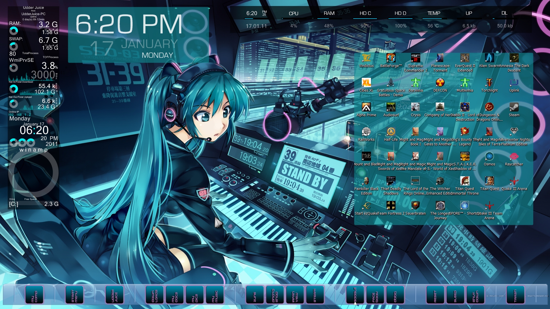 Hatsune Miku Desktop By Udder Juice On Deviantart