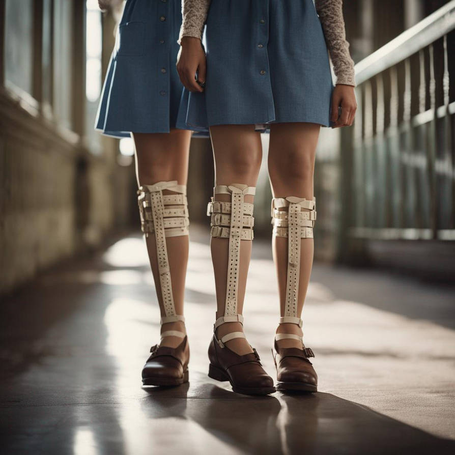 2 Polio Girls In Ward With Temp Afo Leg Braces By Legphotog On Deviantart