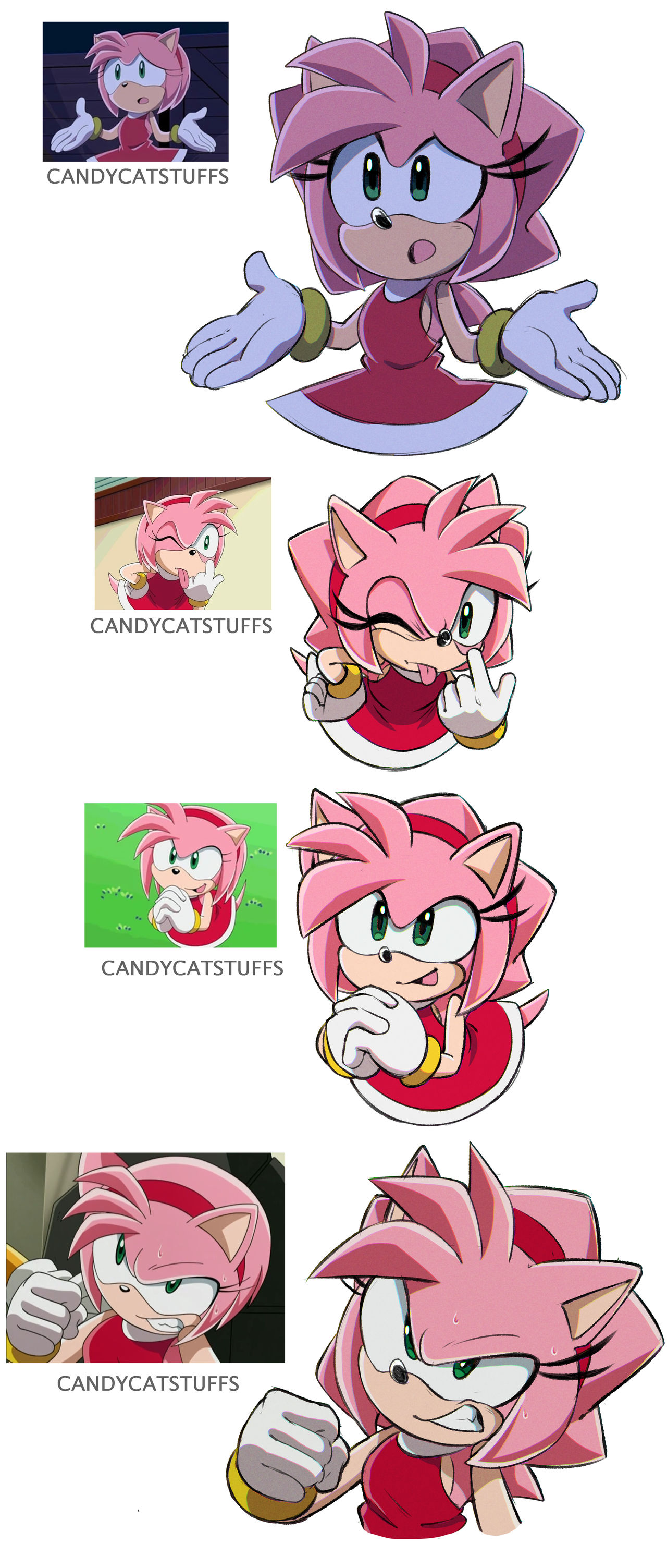 Sonic X Amy Screenshot Redraws By Candycatstuffs On Deviantart