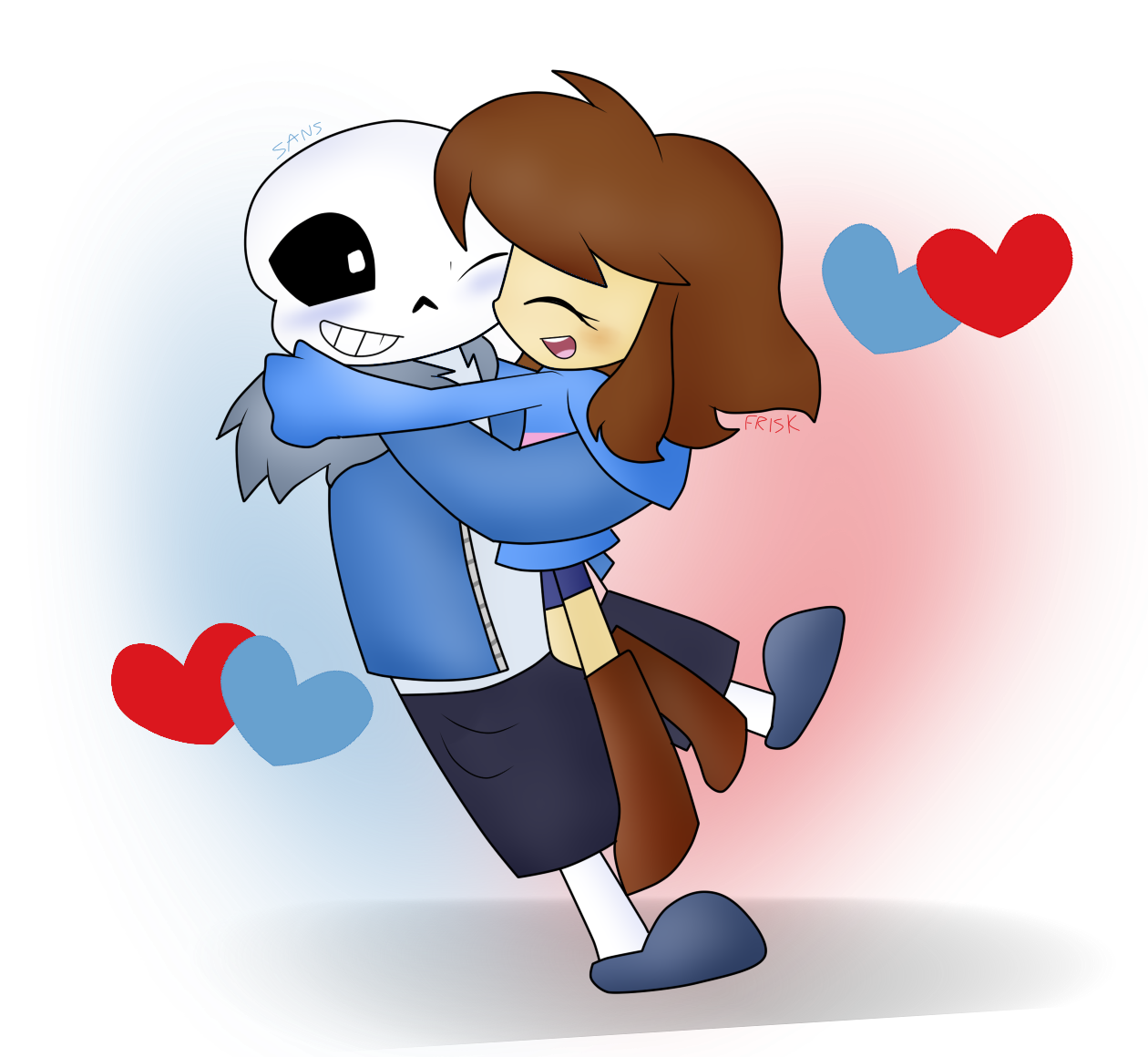 Sans X Frisk Love Everywhere By Luckyclau On Deviantart