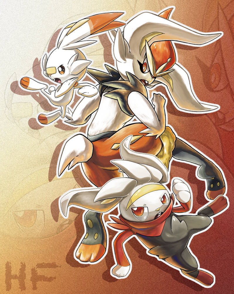 Scorbunny Raboot Cinderace By Hftran On Deviantart