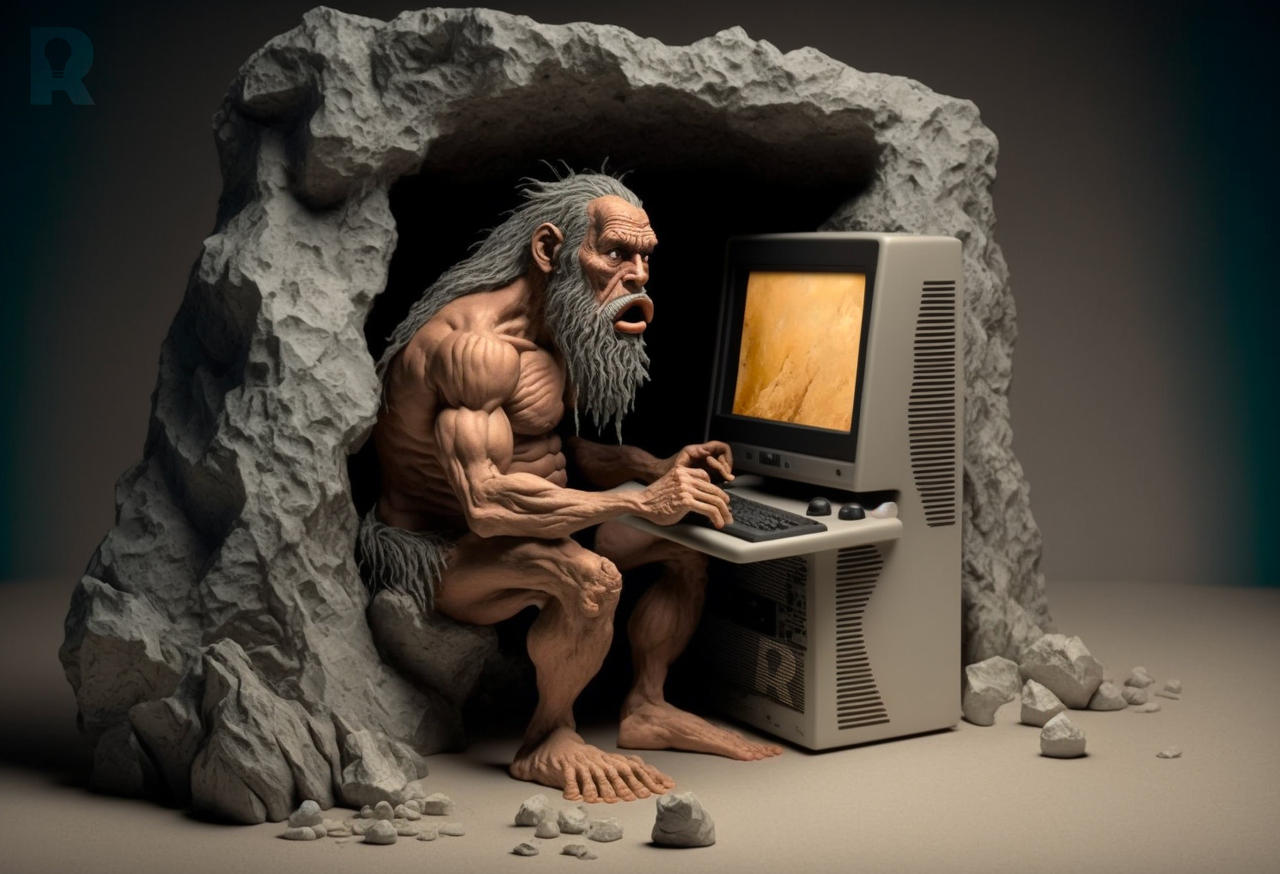 Caveman Using Computer By Razulation On Deviantart