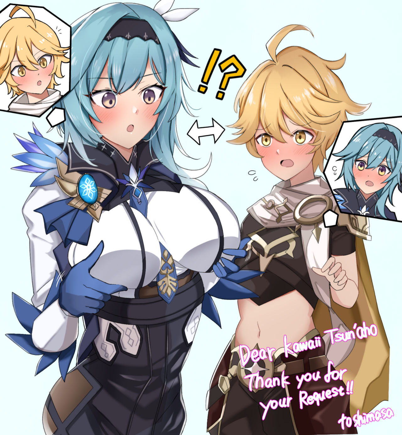 Skeb Eula And Aether Body Swap Genshin Impact By Kawaii Tsunaho On