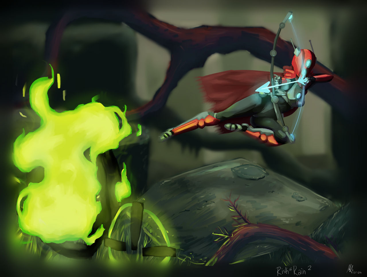 Risk Of Rain Huntress Fanart by SPAZSM on DeviantArt Risk Of Rain Huntress Fanart by SPAZSM on DeviantArt