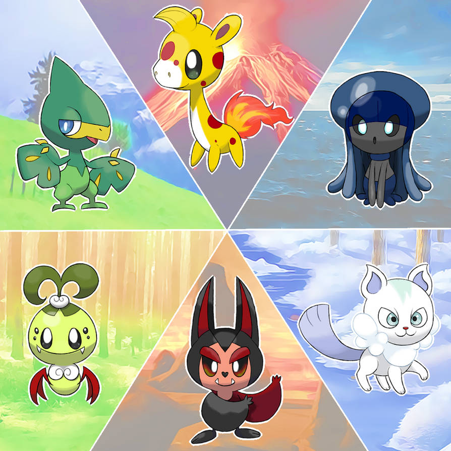 Fakemon Starters by EdvanssArt on DeviantArt Fakemon Starters by EdvanssArt on DeviantArt