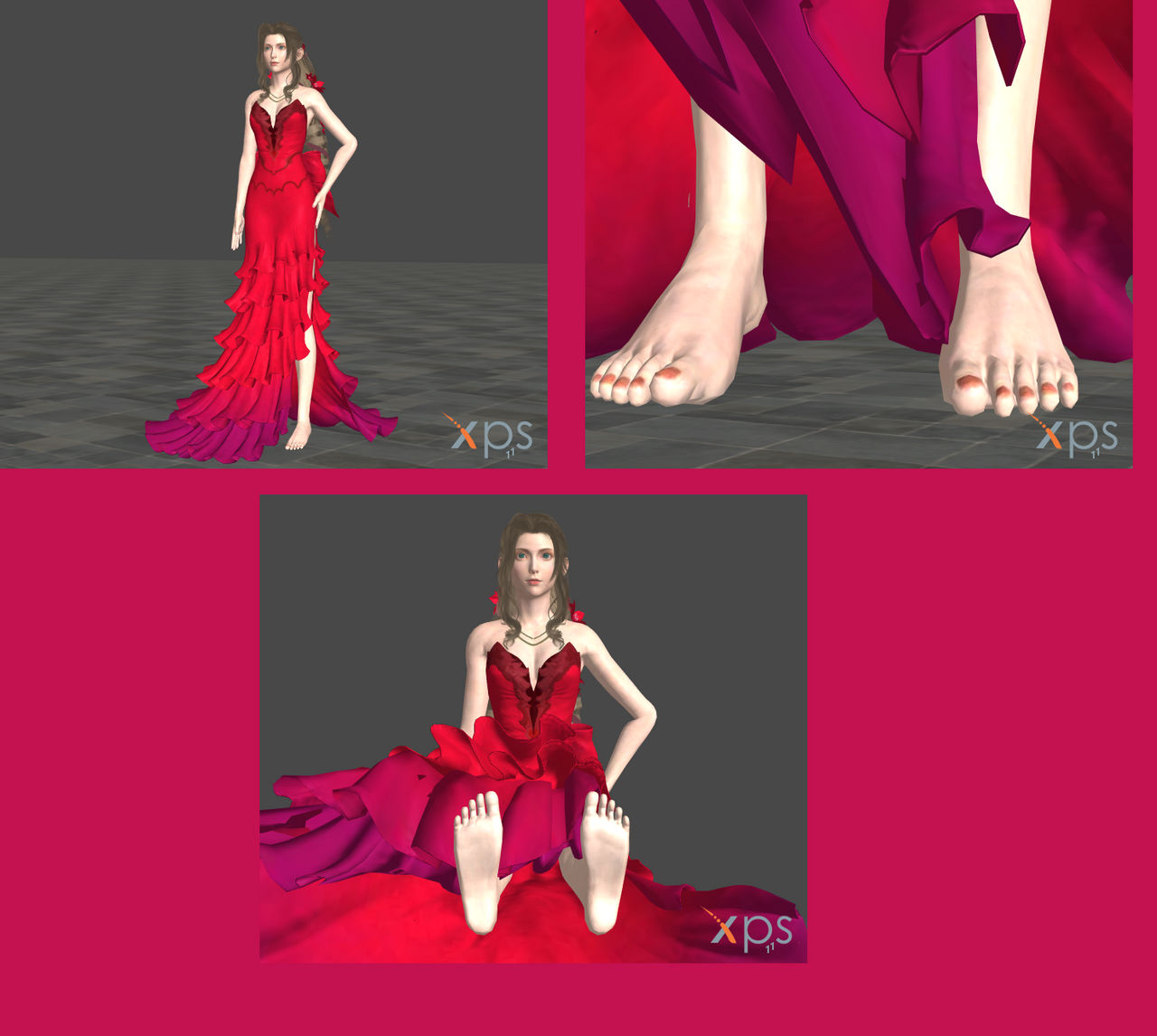 Sexy Dress Aeriths Feet By 3dfootfan On Deviantart