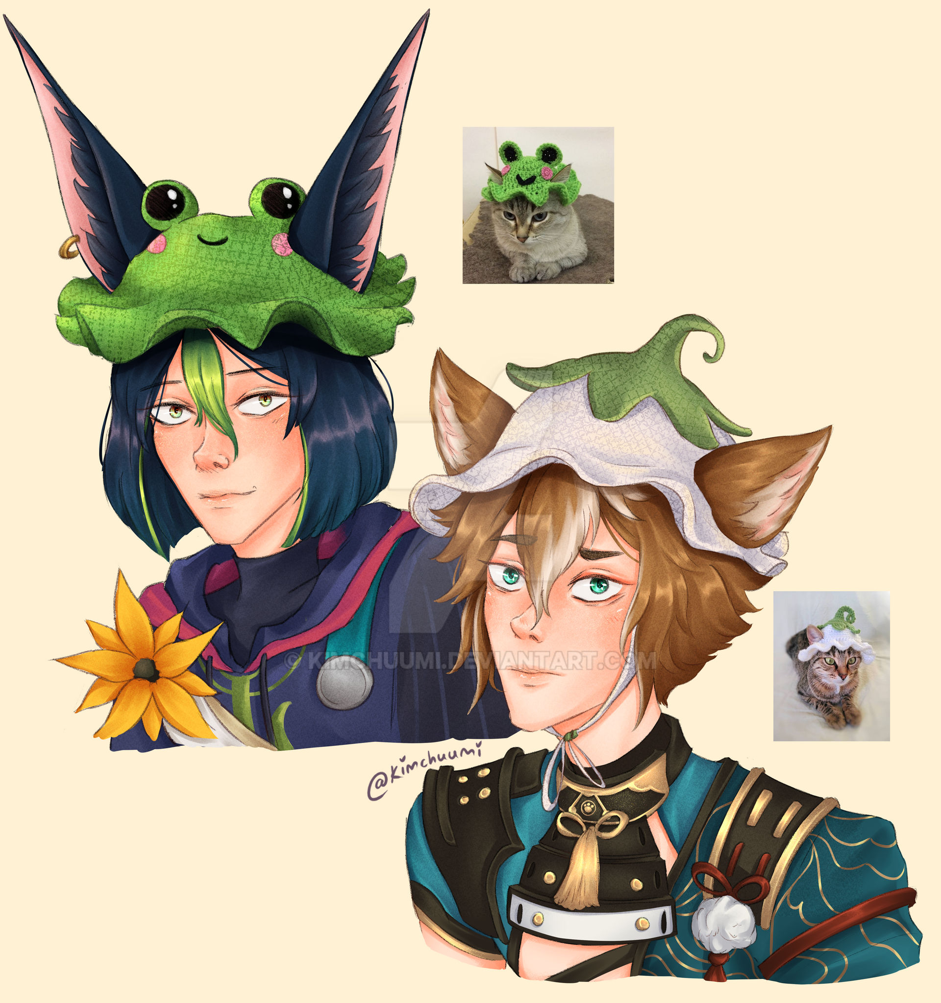 Tighnari And Gorou Cat Hats By Kimchuumi On Deviantart