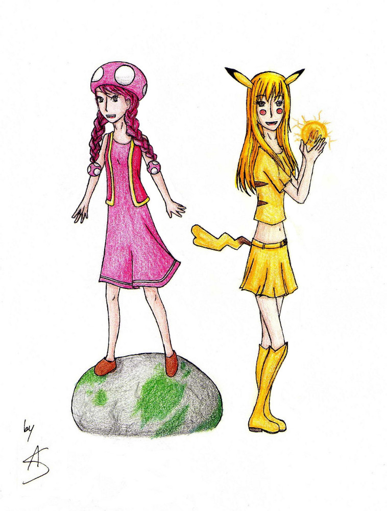 Pikachu And Toadette Gijinka By Laruio On Deviantart