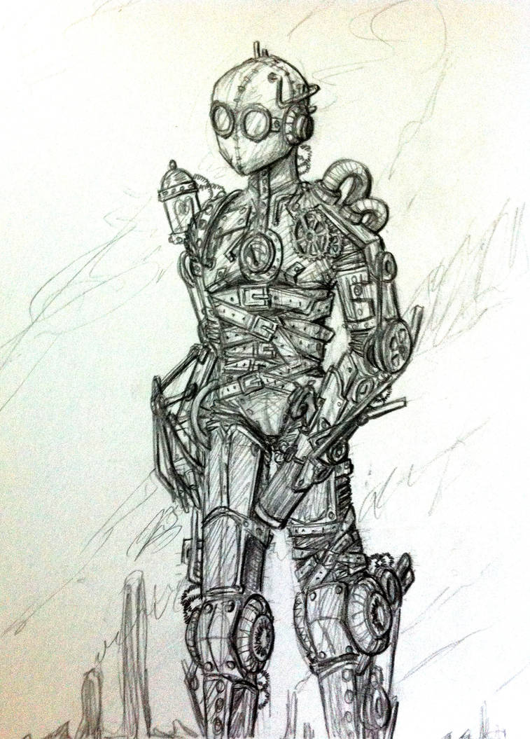 Steampunk Robot Scetch By Clanaad On Deviantart