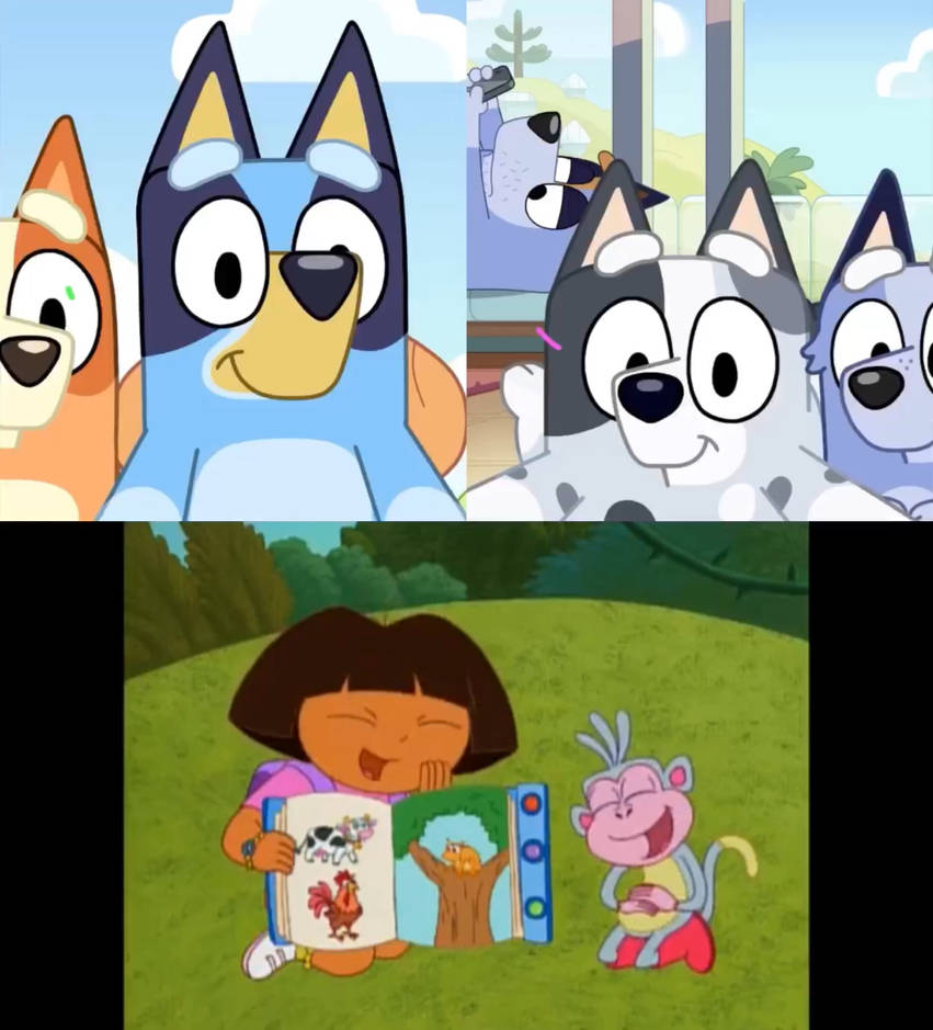 Dora and Boots Laughs at Bluey Faceytalk by 03Sr on DeviantArt Dora and Boots Laughs at Bluey Faceytalk by 03Sr on DeviantArt